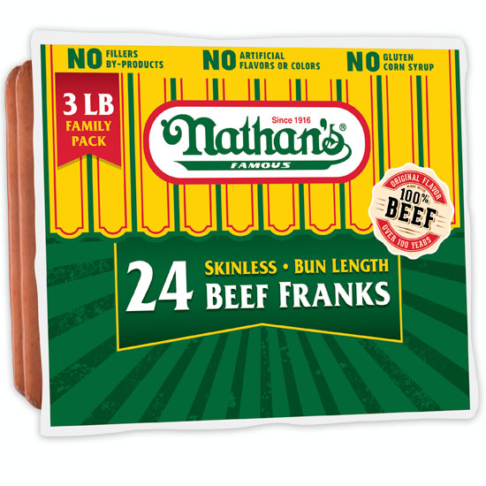 Nathan's Famous Beef Franks (Great Value Buy) Jumbo Family 24pk/$1.12 ...